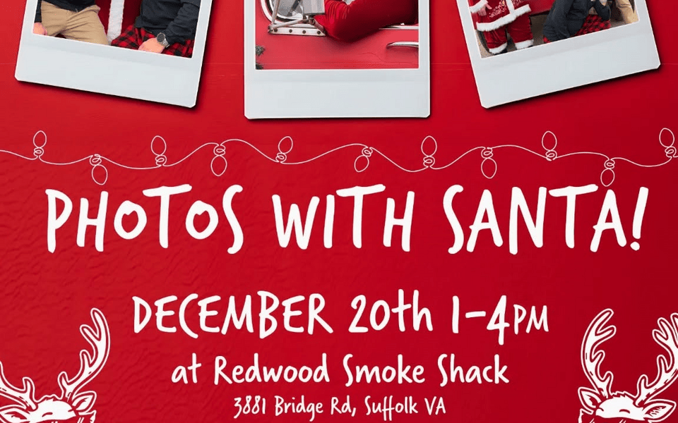 Photos with Santa at Redwood Smoke Shack - Salty Southern Route